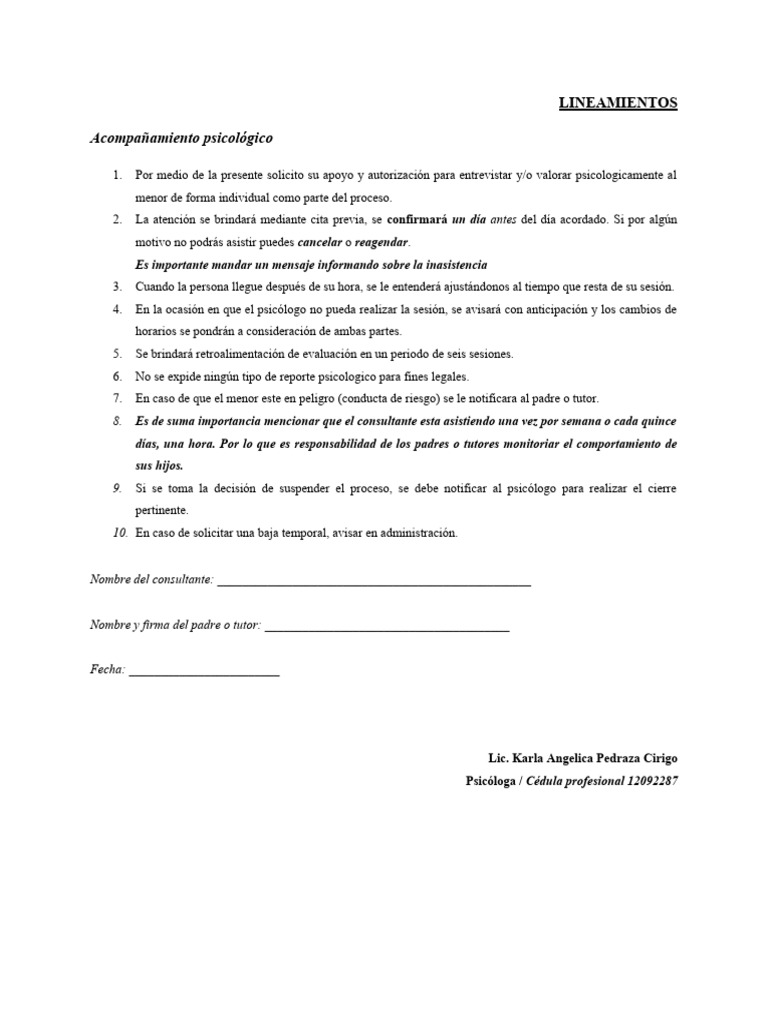 LINEAMIENTOS | PDF