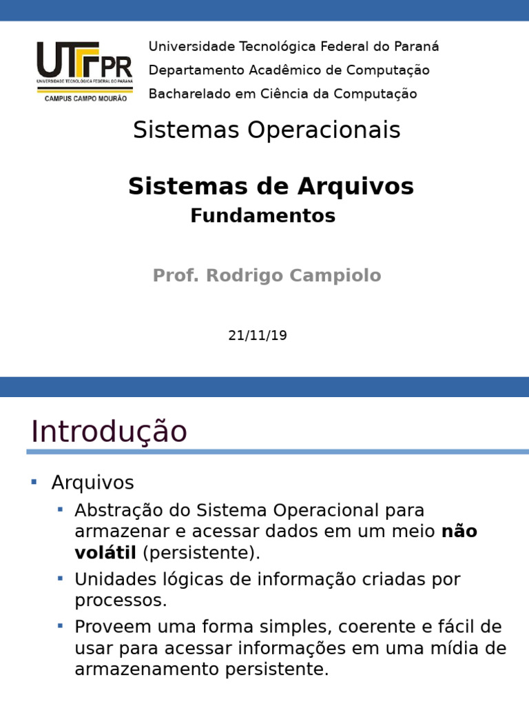 aula_9.1-Sistemas de Arquivos - Fundamentos | PDF | Sistema de arquivo ...