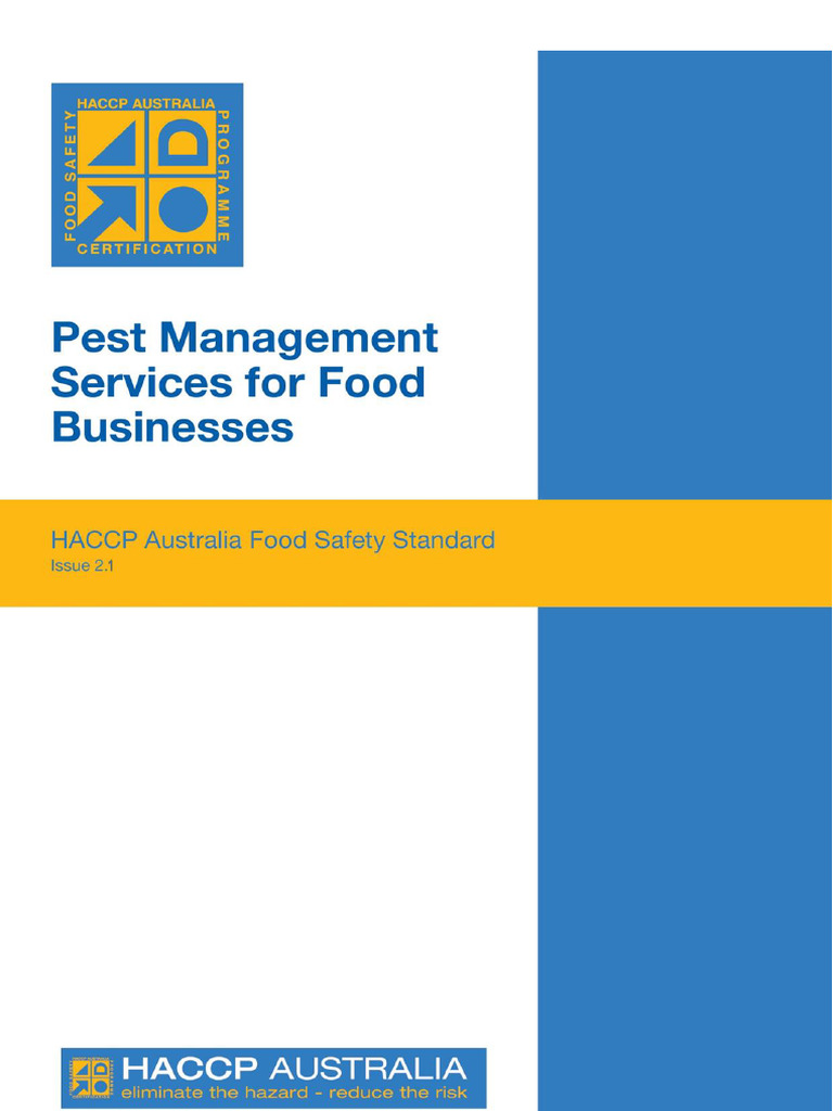 HACCP-Australia-Pest-Management-Standard-2.1 | PDF | Food Safety | Audit