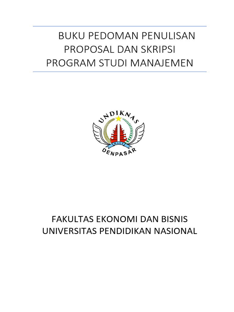 Buku Pedoman Proposal & Skripsi Manajemen | PDF