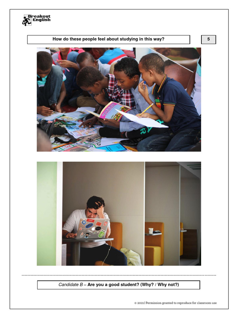 Speaking Part 2 Pictures - Fce | PDF