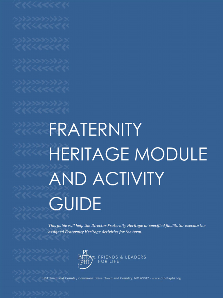 Fraternity Heritage Module and Activity Guide | PDF | Fraternities And ...