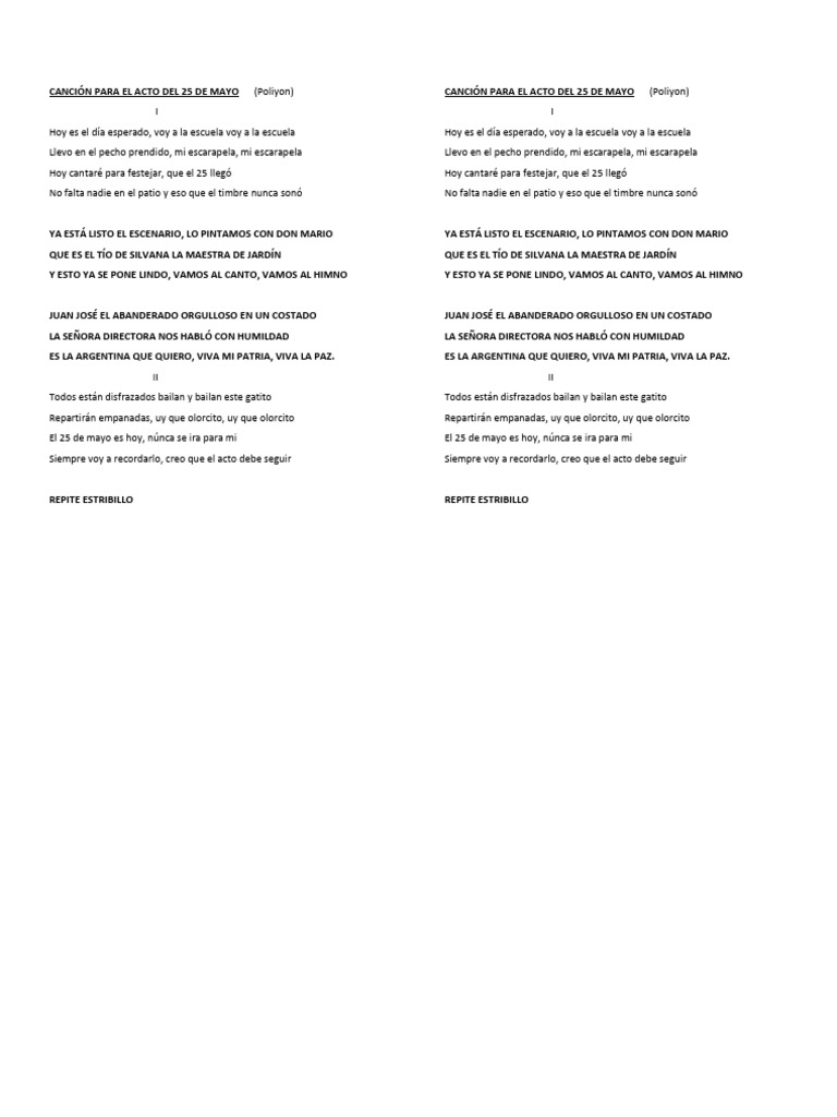 Canción para El Acto Del 25 de Mayo | PDF