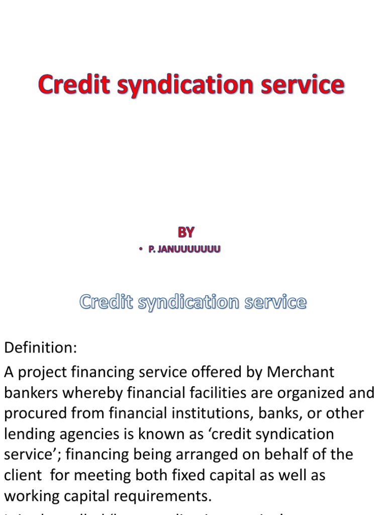 Unit - 3 Credit Syndication | PDF