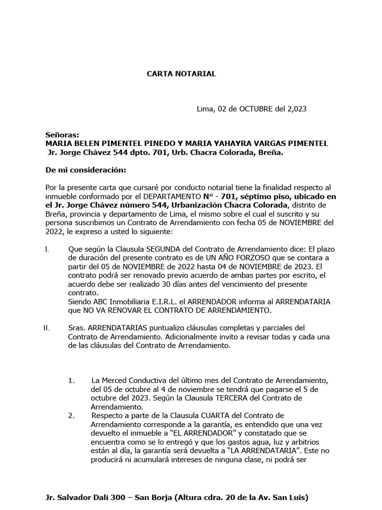 Carta Not-Abc - 701 | PDF