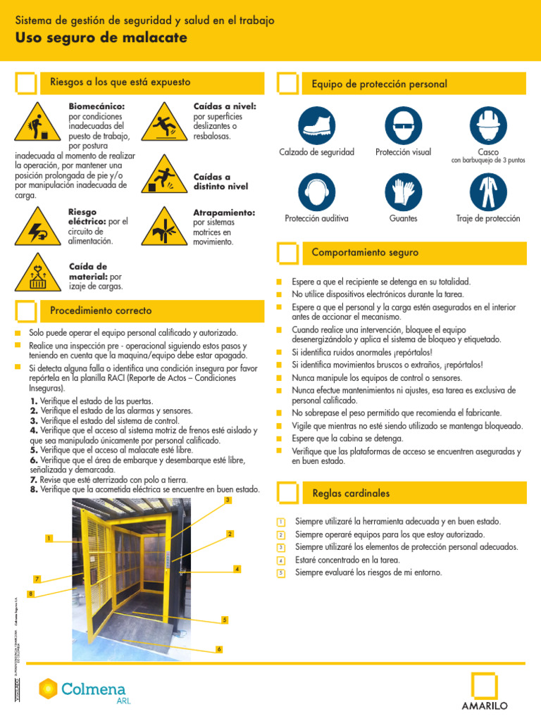 Uso Seguro de Malacate en el Trabajo | PDF