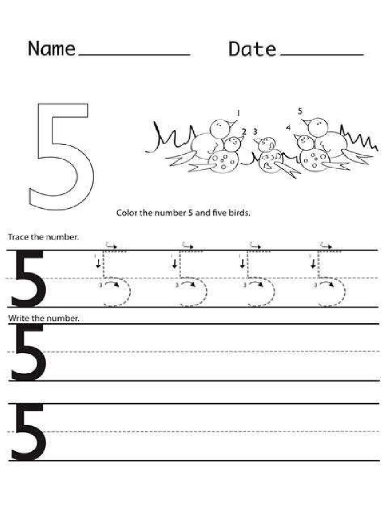 Printable Number Practice Sheets E3E (1) | PDF
