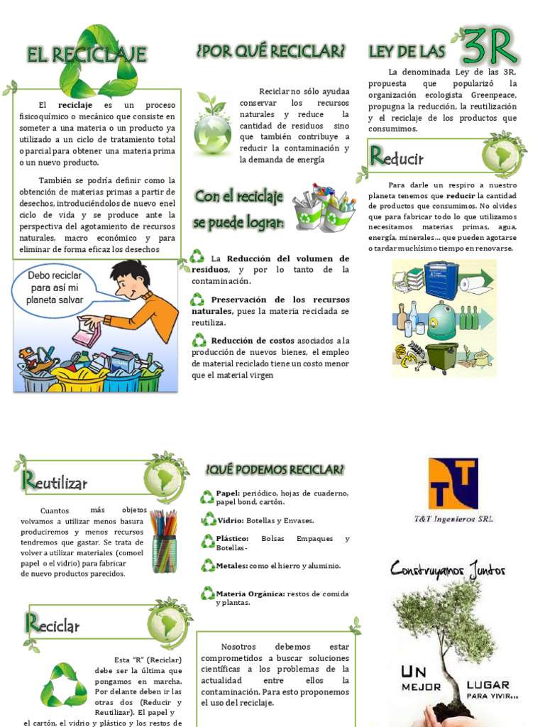 Reciclaje y la Ley de las 3R para Niños | PDF | Reciclaje | Residuos
