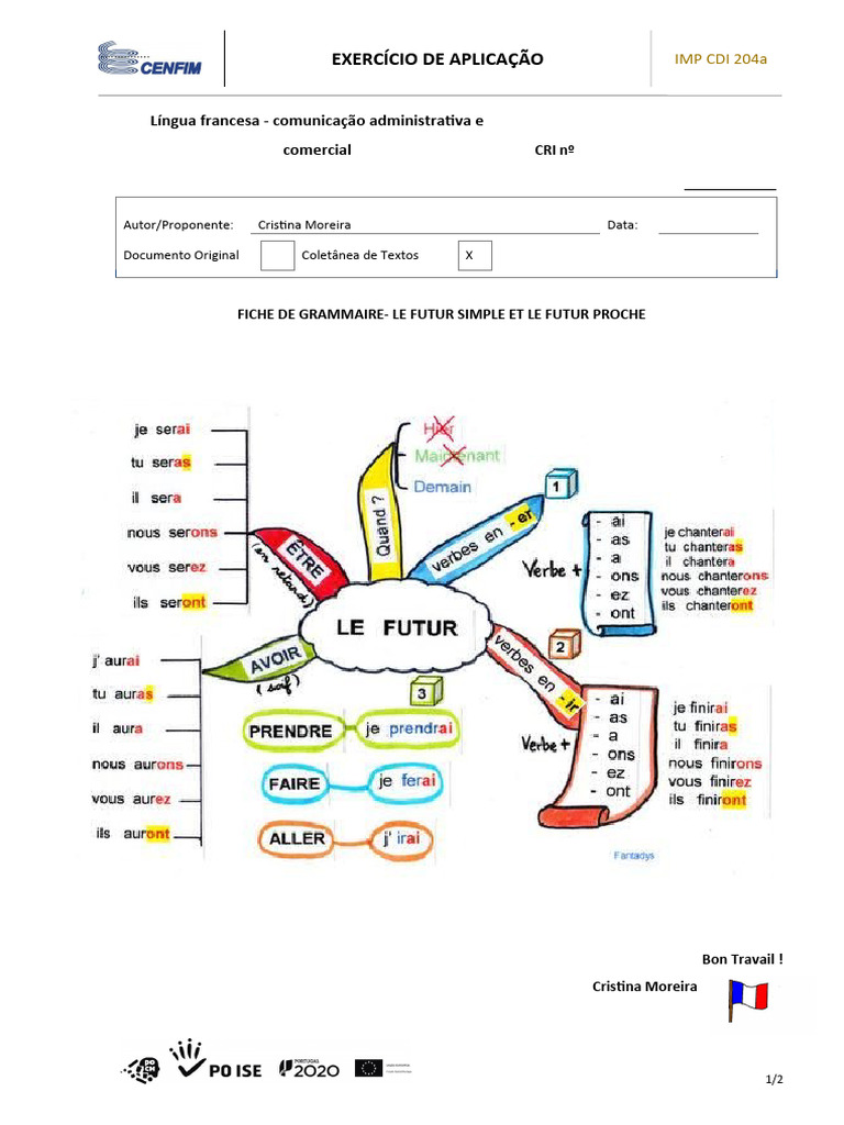 1 - Fiche de Grammaire - Le Futur | PDF