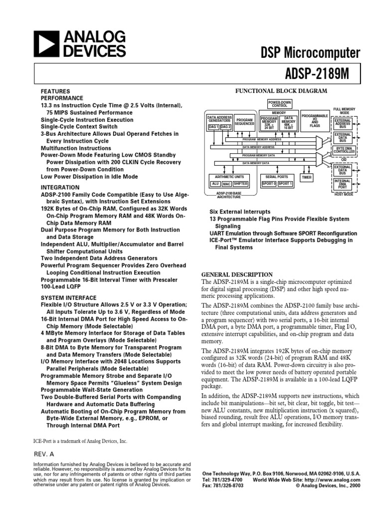 ADSP-2189M A | PDF | Programming | Computer Program
