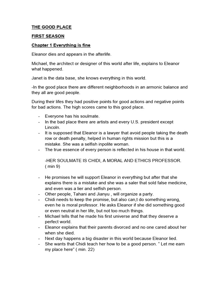 Jianyu's Role in The Good Place | PDF