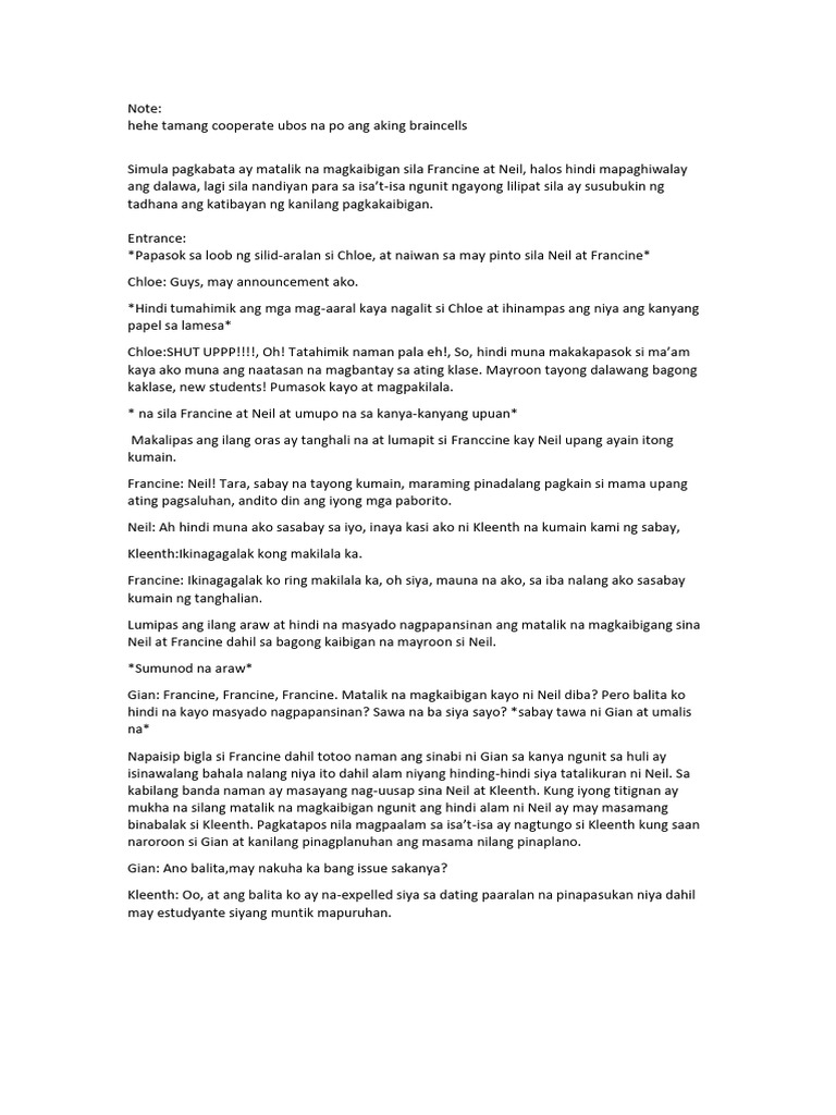 I Am Sharing 'Filipino-Group-4-Script' With You | PDF