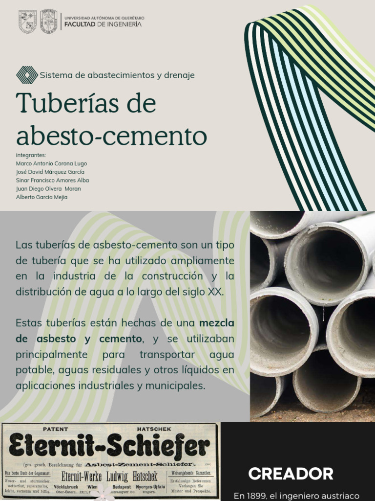 Equipo 5 - Tuberias de Asbesto Cemento - Compressed | PDF | Tubería ...