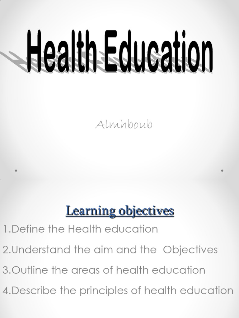 Health Education | PDF