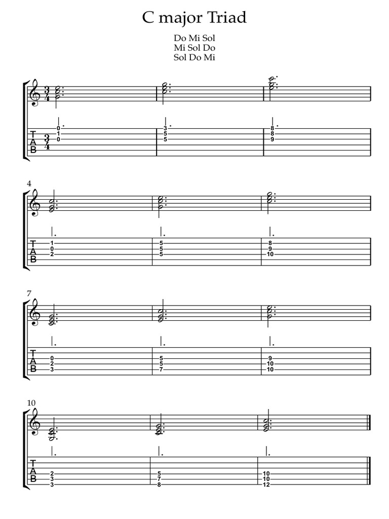 C Major Triad + Inversions | PDF C Major Triad + Inversions | PDF