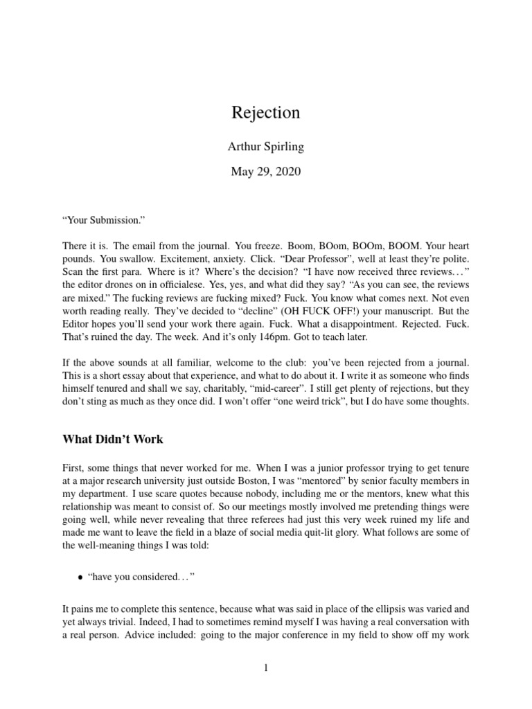 Rejection Spirling | PDF