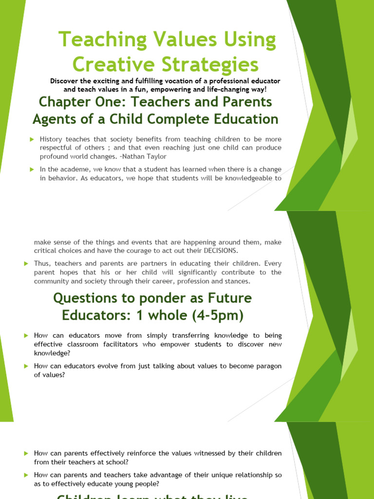 Teaching Values Using Creative Strategies | PDF