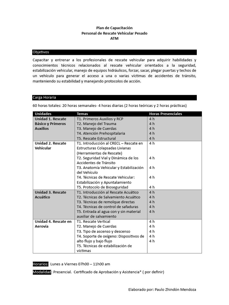 Plan de Capacitación | PDF