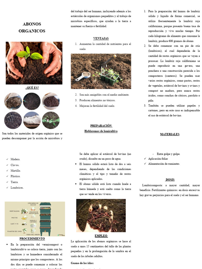 Triptico Abonos Organicos | PDF