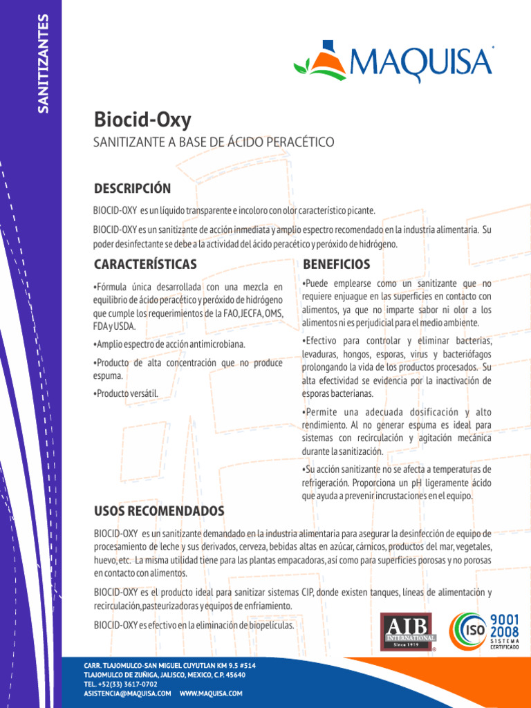 HDS - Biocid Oxy | PDF