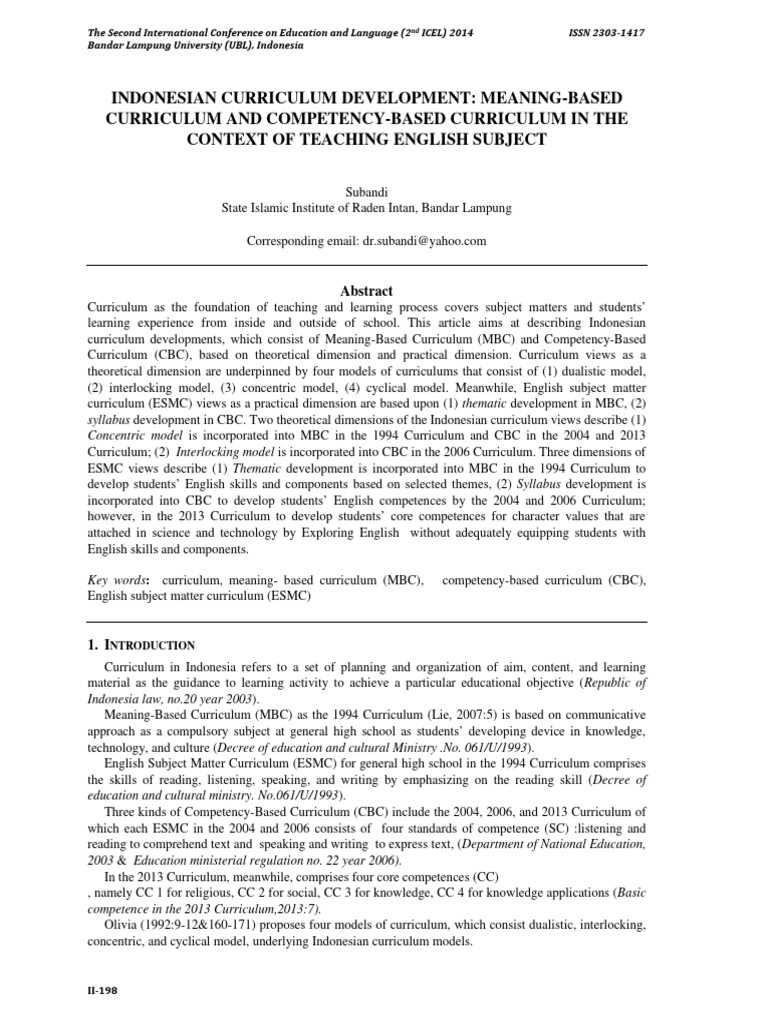 Indonesian Curriculum Development Overview | PDF | Curriculum | Adjective
