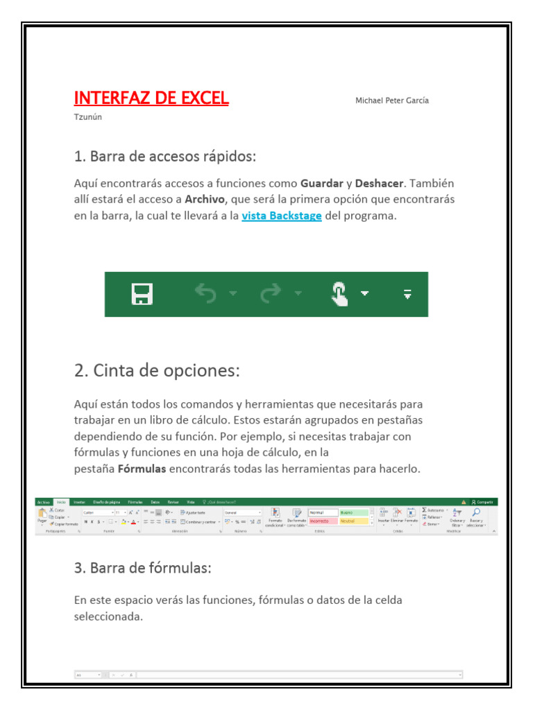 Interfaz Básica de Excel | PDF | Informática