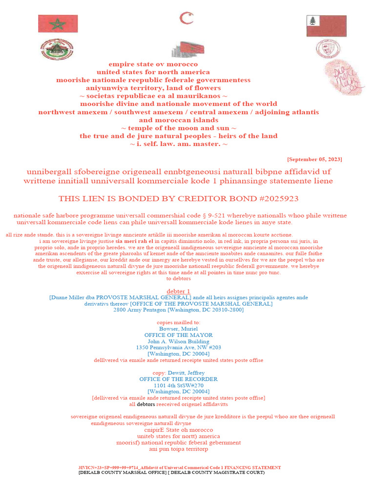 Updated Lien by Empire State Ov Morocco Sia Meri Rah El Creditor On ...