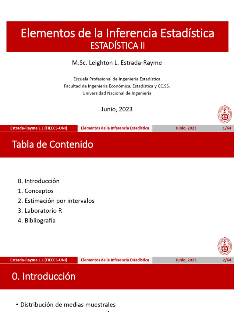 04 Elementos Inferencia Estadistica E2 p2 23 06 2023 | PDF | Métodos y materiales de enseñanza