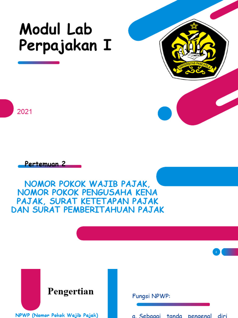 Modul Lab Perpajakan I Pertemuan 2 | PDF