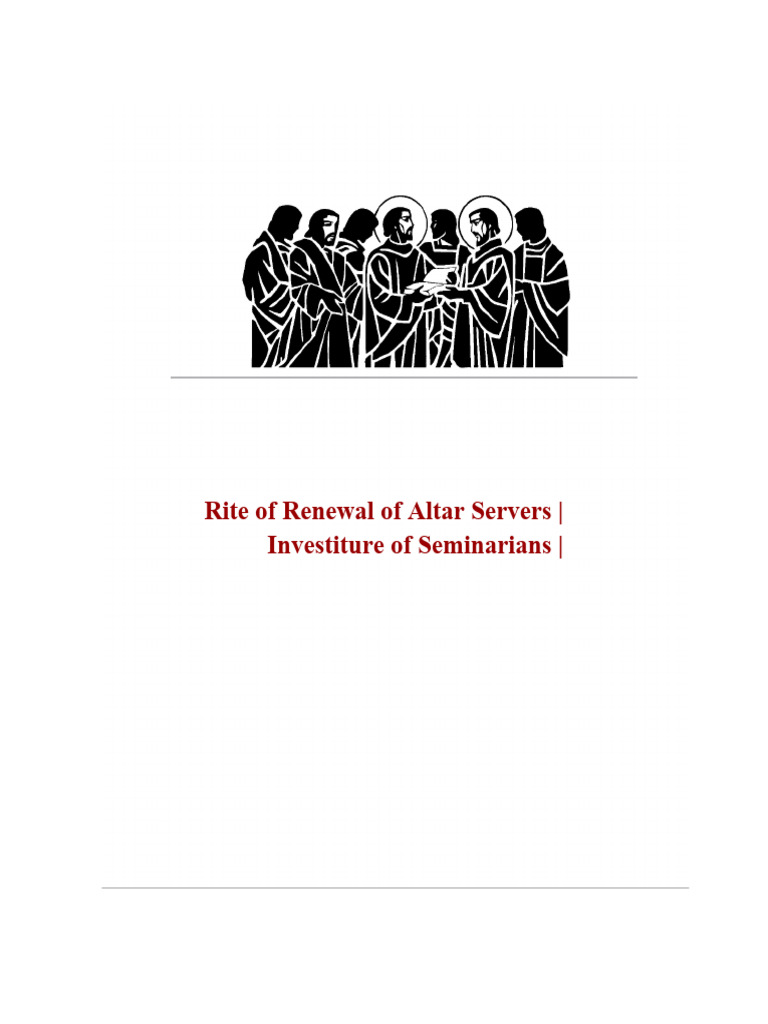 Rite of Installation Ang Investiture of Seminarians and Altar Servers | PDF