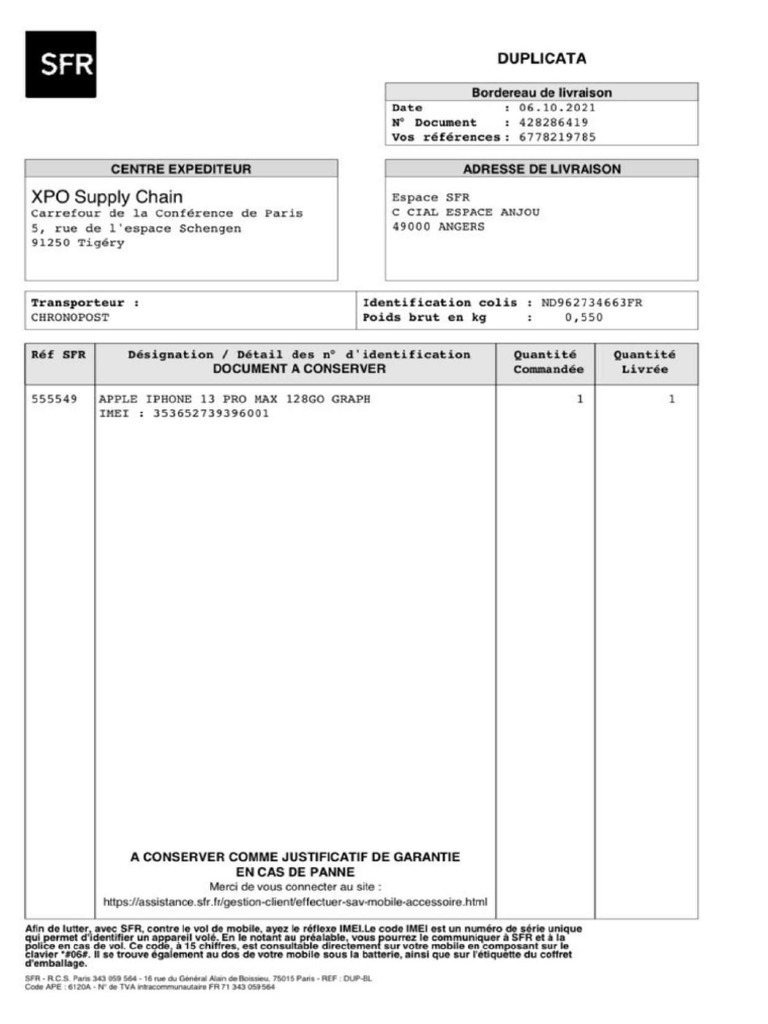 Facture SFR | PDF
