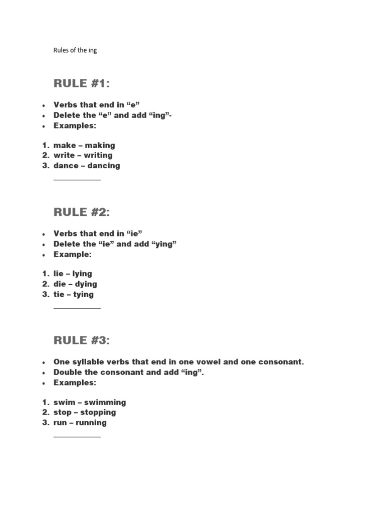 Rules of The Ing | PDF