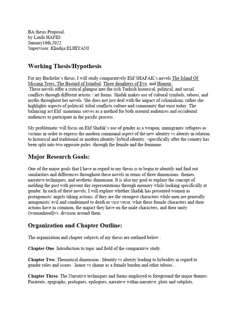 BA Thesis Proposal | PDF