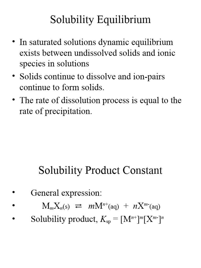 Chapter 16 Solubility Equilibrium | PDF | Solubility | Precipitation ...