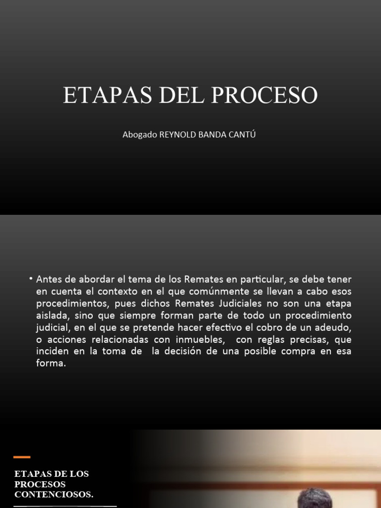 ETAPAS DEL PROCESO Y REMATE JUDICIAL | PDF