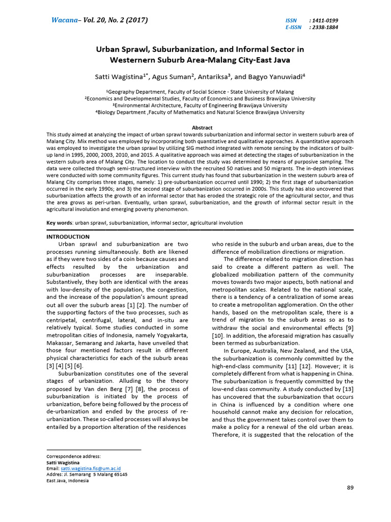 (2017) Urban Sprawl Suburbanization and Informal Sector in Westernern ...
