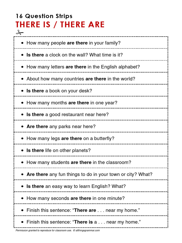 Engaging "There Is/Are" Questions | PDF | Classroom | Human Communication