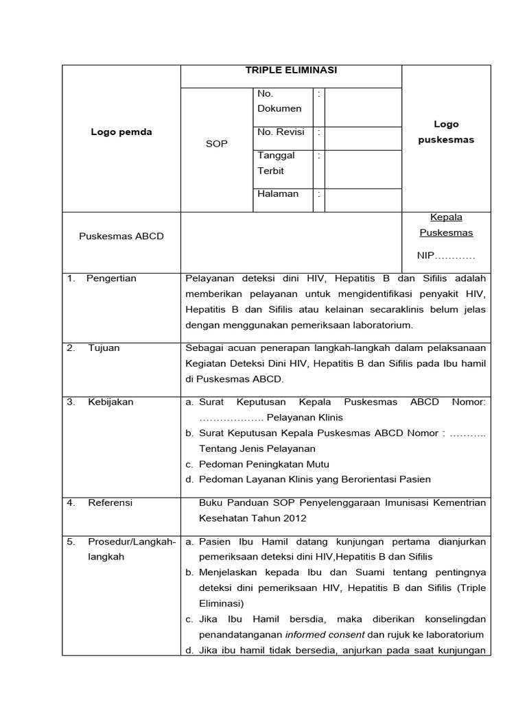 Sop Triple Eliminasi | PDF