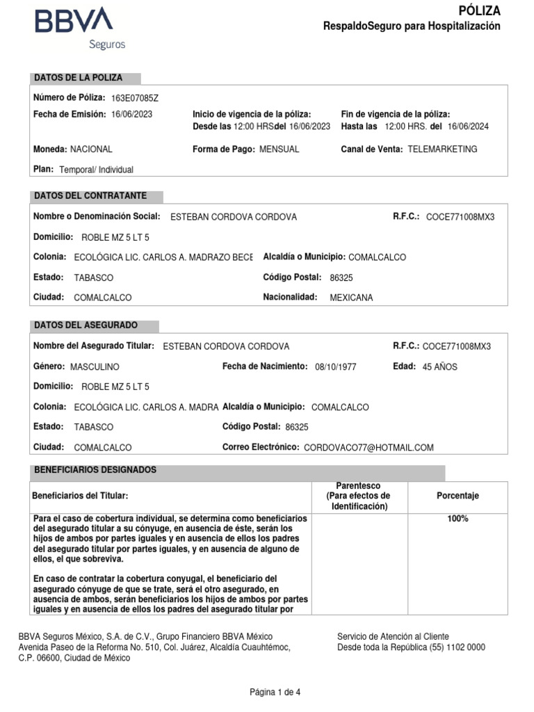 Poliza | PDF | Póliza de seguros | Seguro