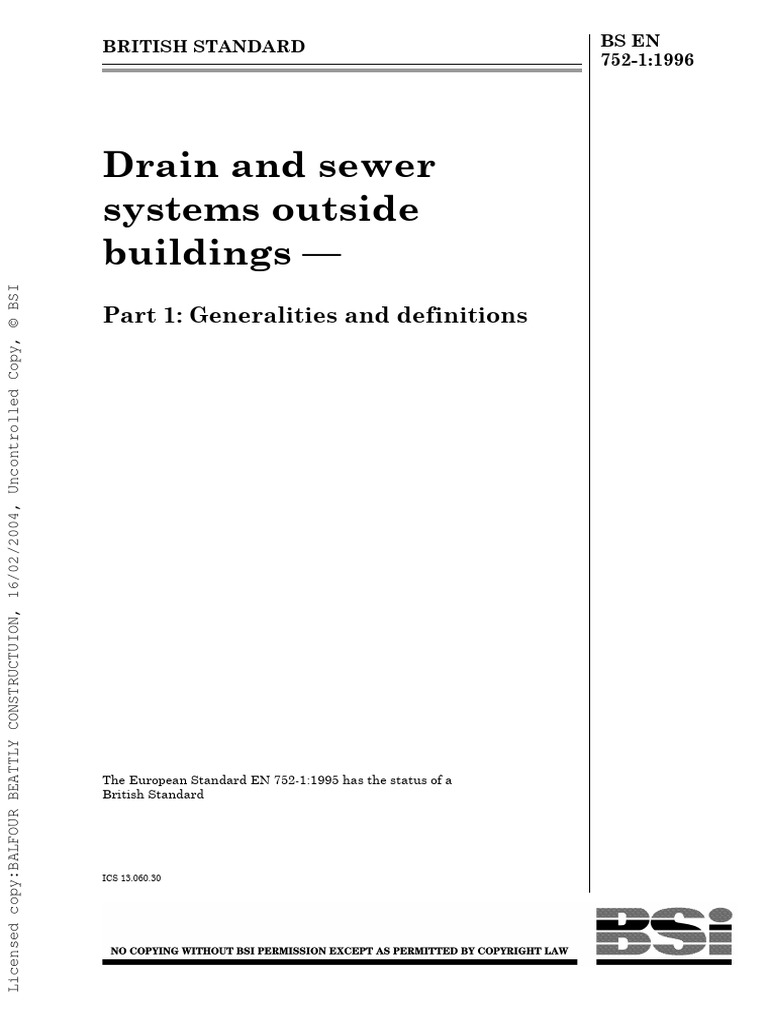 BS EN752-1pdf Drain and Sewer System | PDF | Sewerage | Combined Sewer