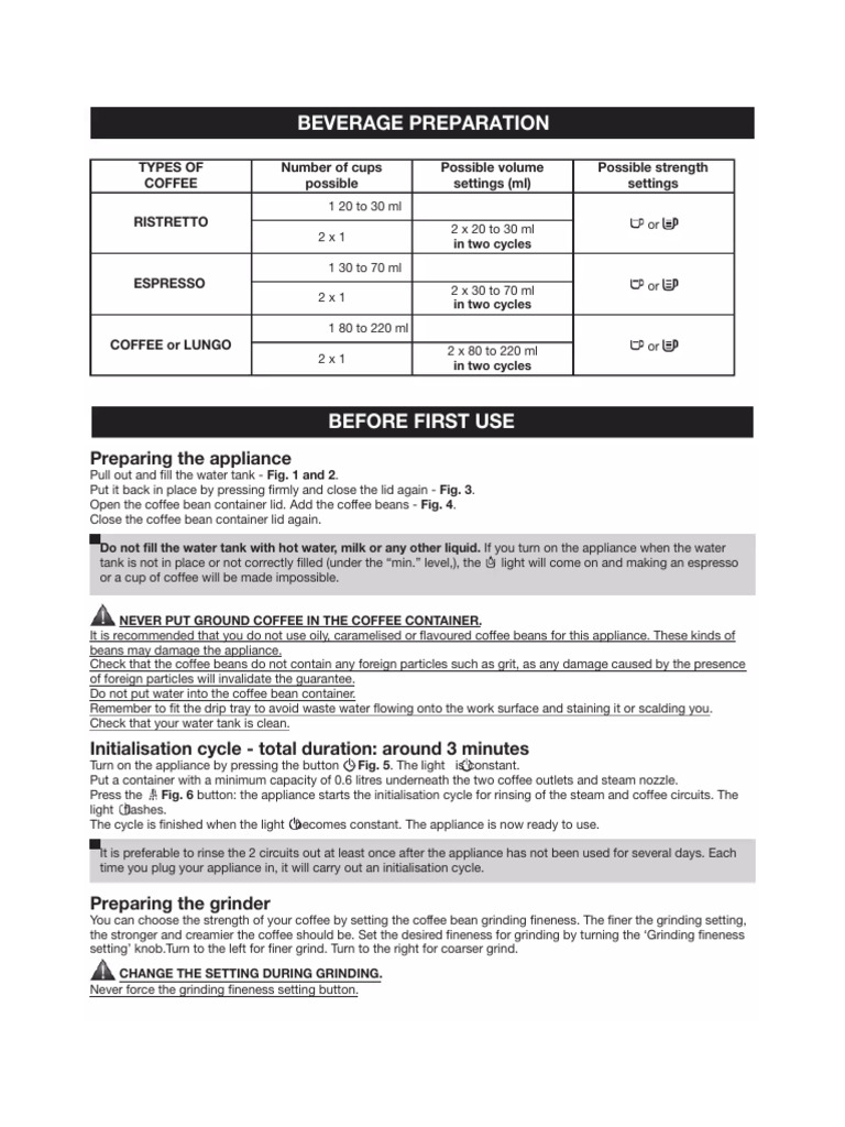 Beverage Preparation - Krups Essential Ea8105 Manual | PDF | Hot Drinks | Coffee