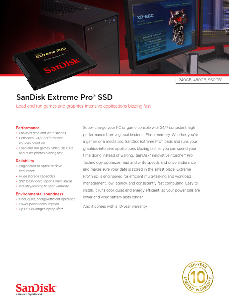 Extremepro SSD Datasheet | PDF | Solid State Drive | Manufactured Goods