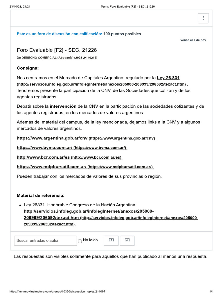 Tema - Foro Evaluable (F2) - SEC. 21226 | PDF