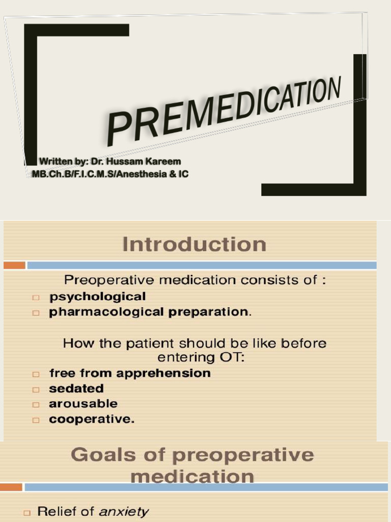 Premedication | PDF