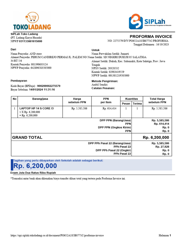 PROFORMA INVOICE | PDF