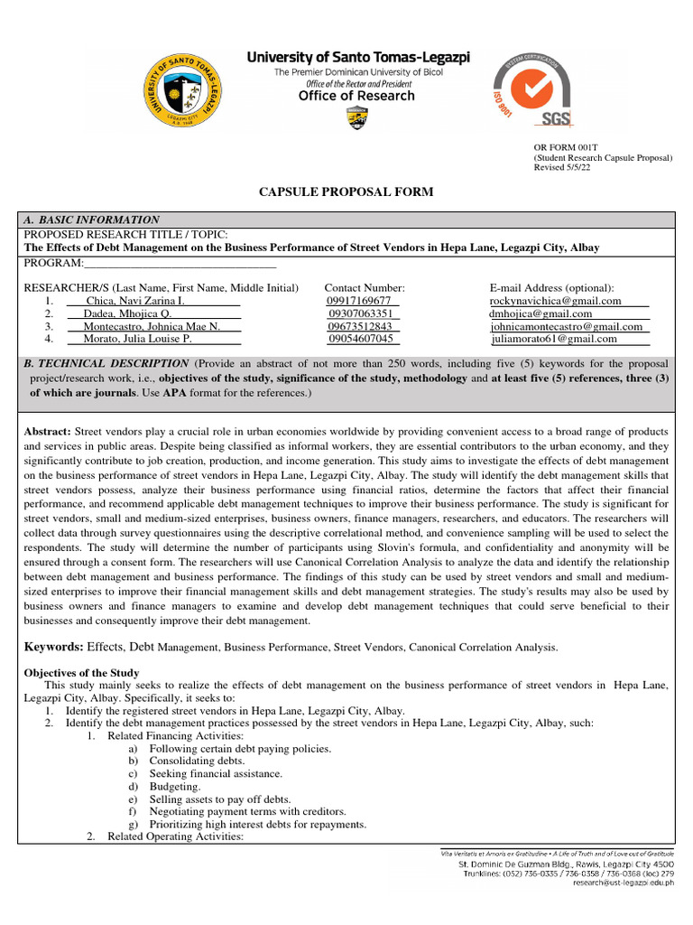 GROUP 8 Student Research Capsule Proposal Form | PDF | Likert Scale | Spss