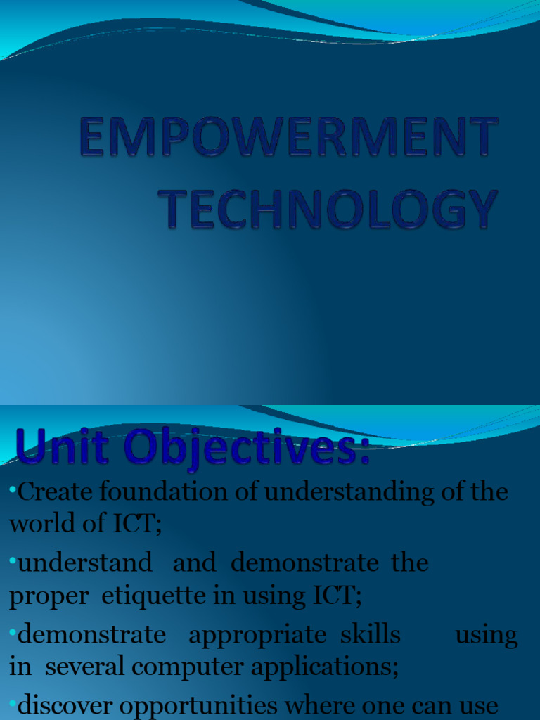 Week 1 Day 1 Empowerment The Current State Of Ict Pdf World Wide Web Internet And Web 