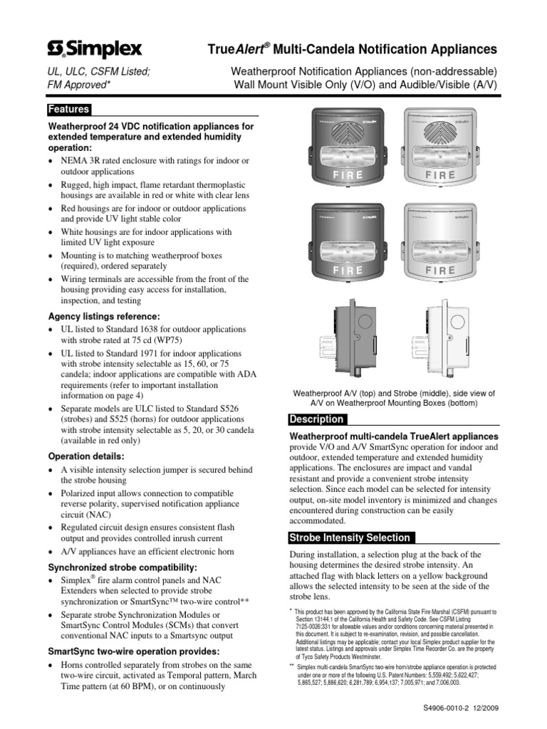 4906-9131 WP MC Av Non-Addr Wall MT Red | PDF | Electrical Engineering ...