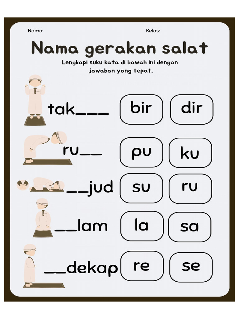 Worksheet Agama Pdf 