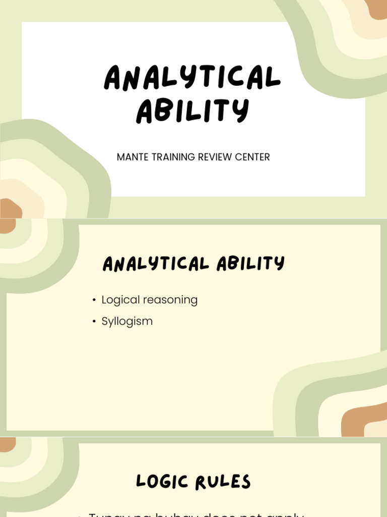 Analytical Ability | PDF | Logic | Reasoning
